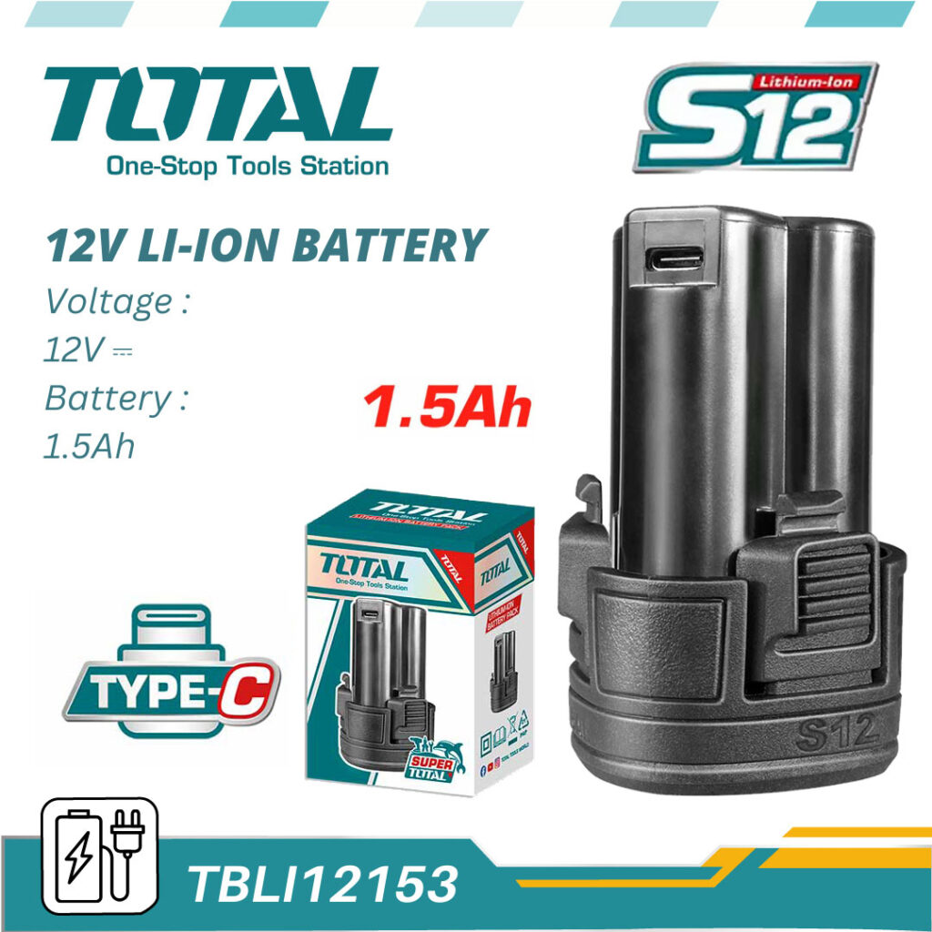 TOTAL 12v 1.5Ah Li-ion Battery — Super Tools Bangladesh
