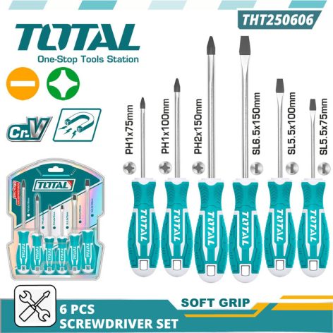 TOTAL 6pcs Heavy Duty Screwdriver Set — Super Tools Bangladesh