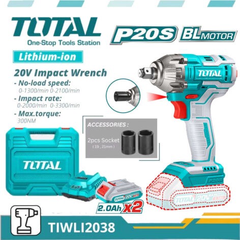 TOTAL 20v Cordless Impact Wrench 300nm — Super Tools Bangladesh