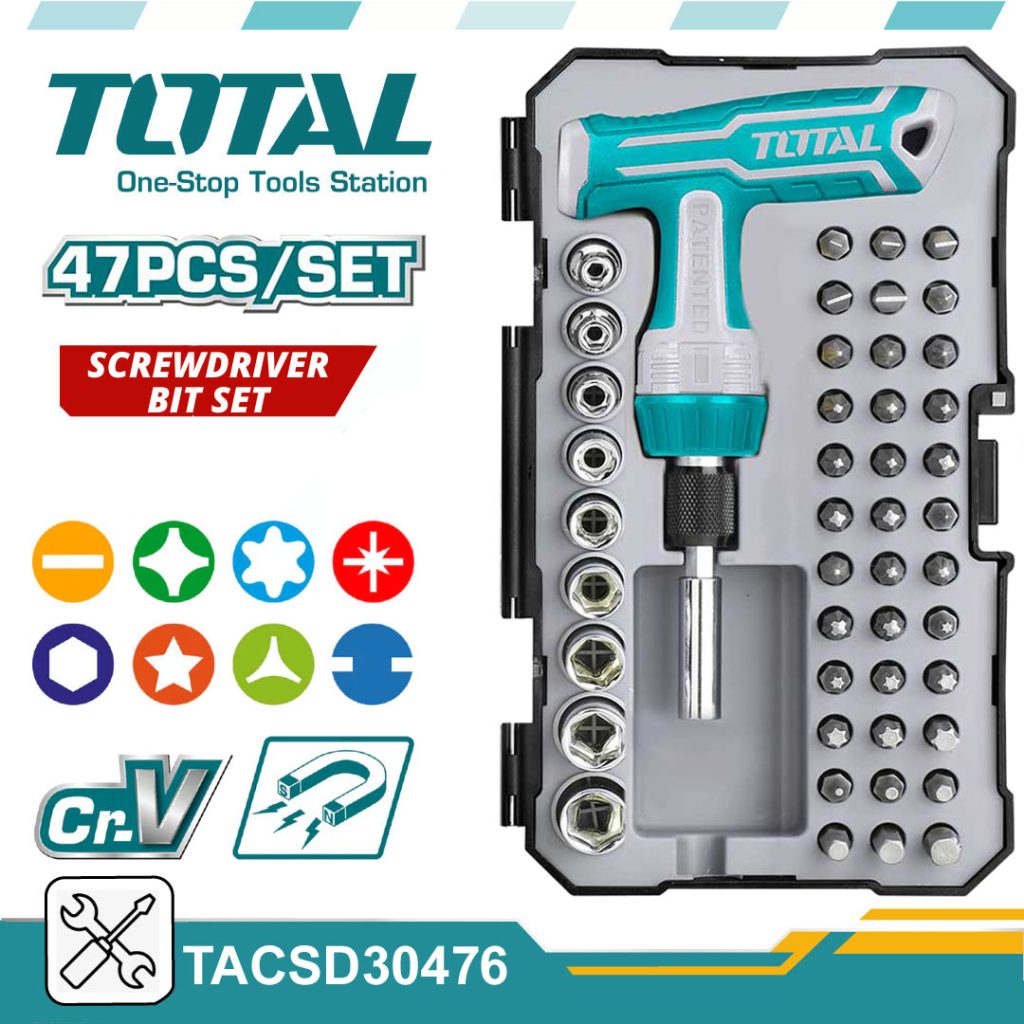 TOTAL 47 Pcs T-Handle Wrench Screwdriver Set — Super Tools Bangladesh