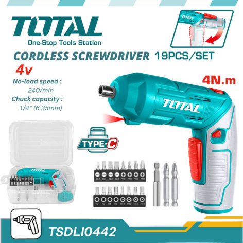 Total 4V Lithium-Ion Cordless Screwdriver — Super Tools Bangladesh