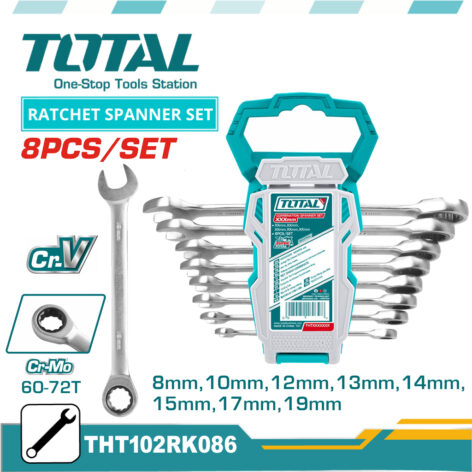 TOTAL 8 Pcs Ratchet Spanner Set — Super Tools Bangladesh